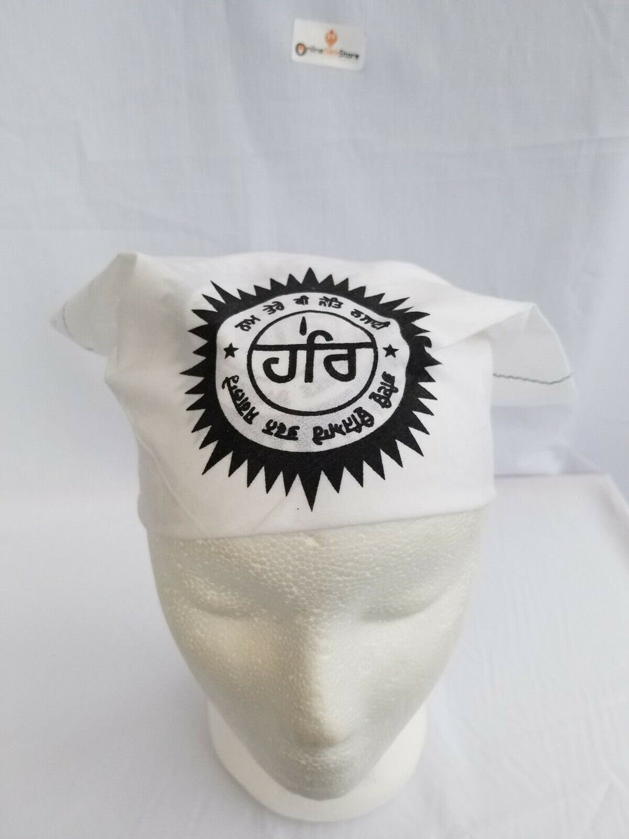 Sikh hindu kaur singh black hari har bandana head wrap gear rumal hand ...