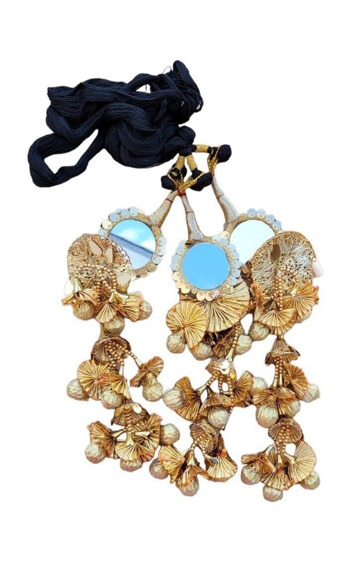 Indian punjabi parandi mehndi jaago mirror bridal patiala paranda hair ...