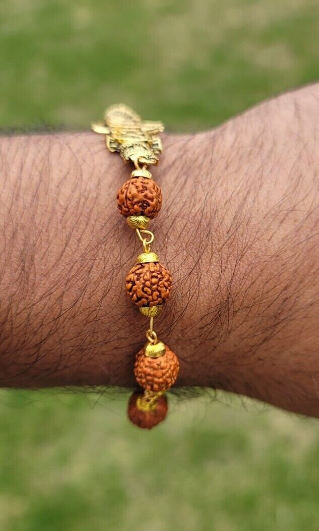 Rudraksh mala natural beads evil eye protection lucky lord mahadev bra ...
