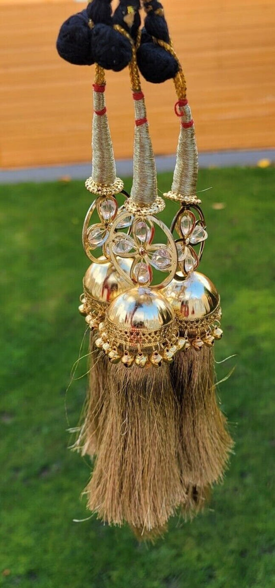 Indian Punjabi parandi mehndi jaago mirror bridal patiala paranda hair ...