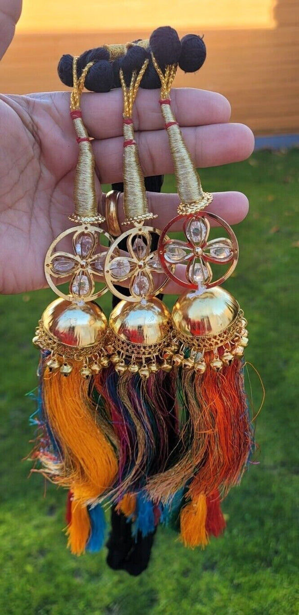 Parandi Punjabi Paranda mehndi jaago mirror Indian dulhan Patiala Hair ...
