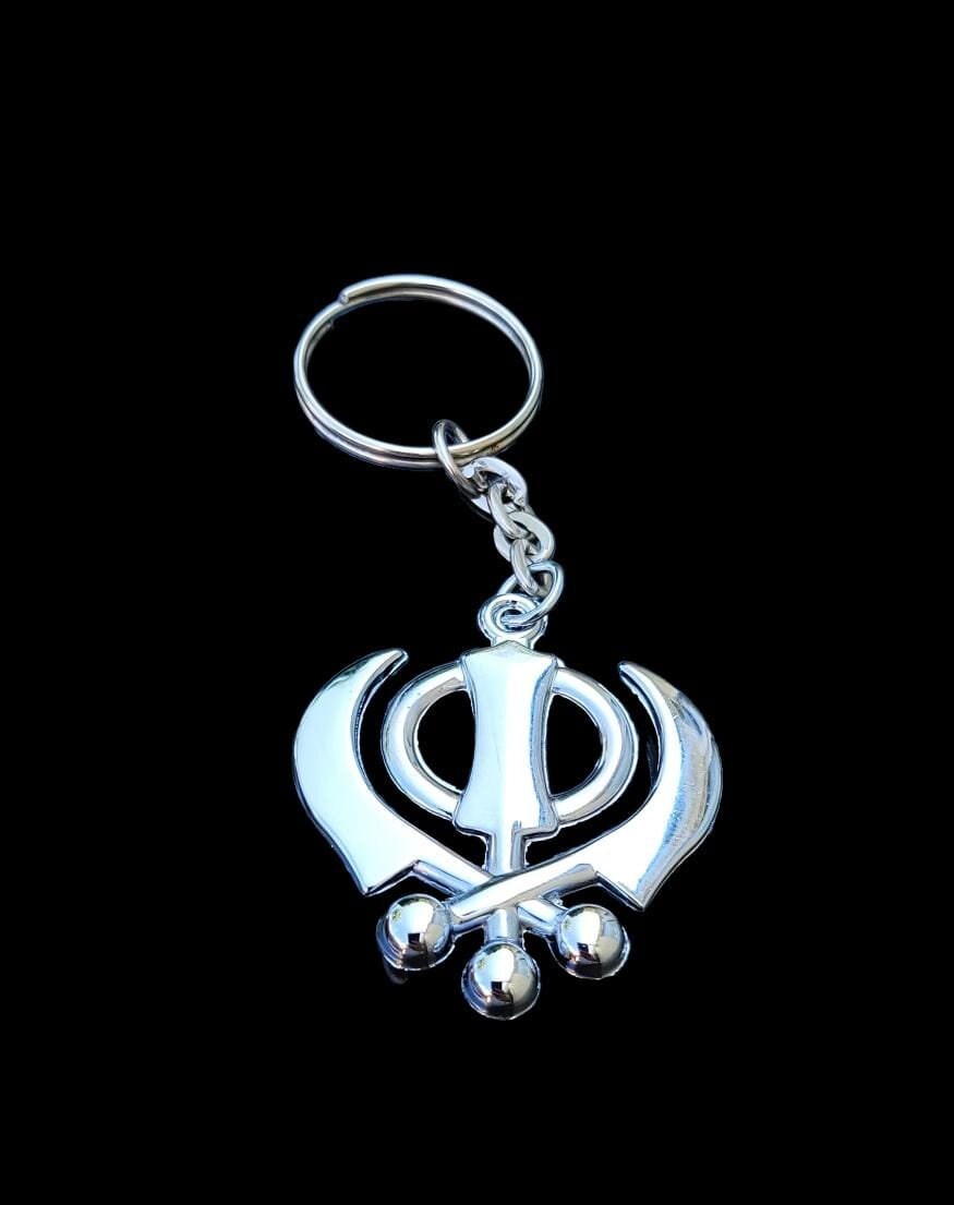 KHANDA Key Ring Stunning Steel Sikh Khalsa Singh Kaur Key Chain Punjab ...