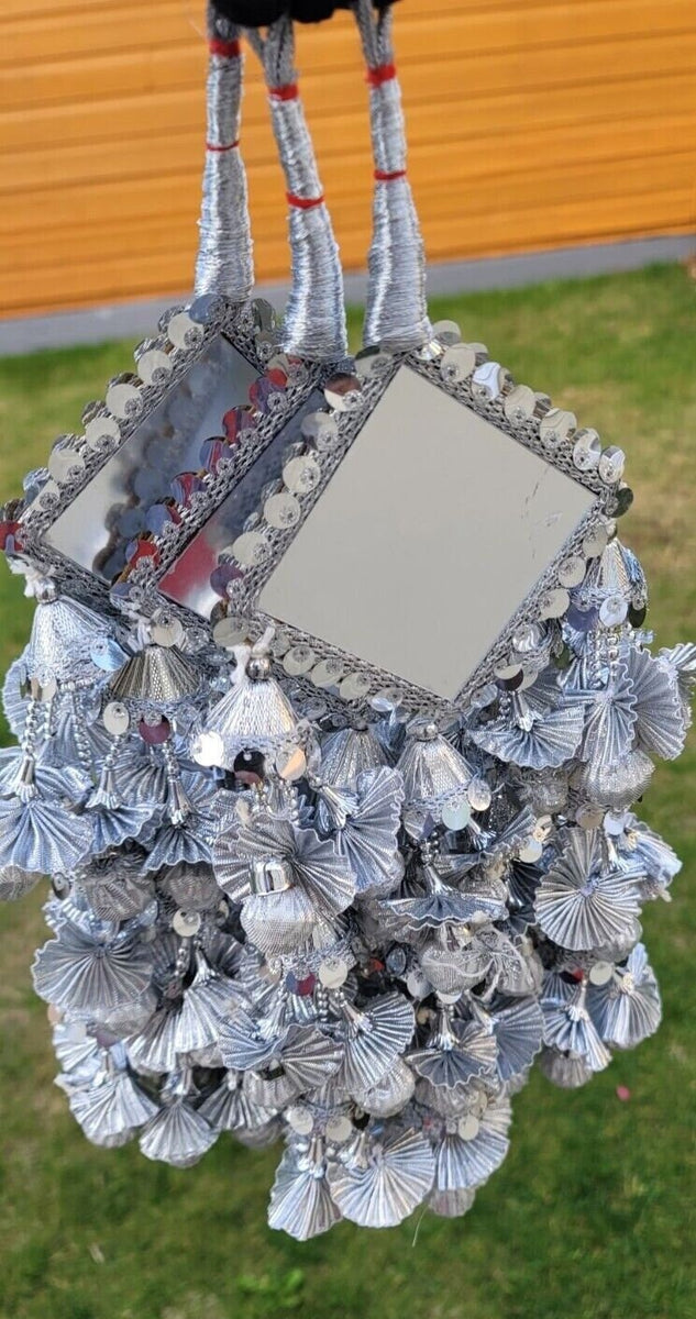 Indian punjabi parandi mehndi jaago mirror bridal patiala paranda hair ...