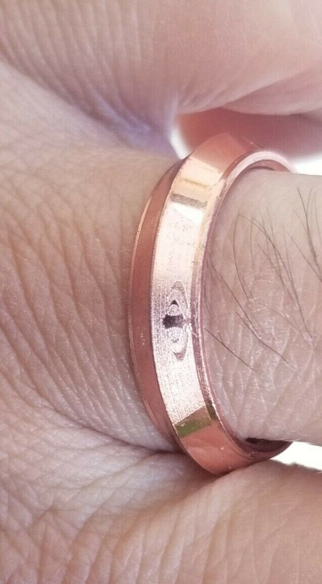 Copper color khanda ring engraved fashion sikh singh kaur khalsa chall ...