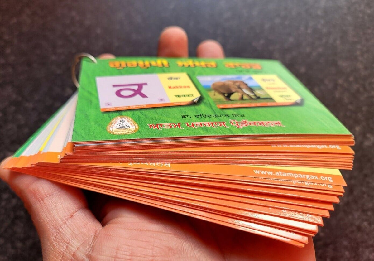 Punjabi Gurmukhi Alphabet Card Part 2 Kids Learn Book Colour photos En ...