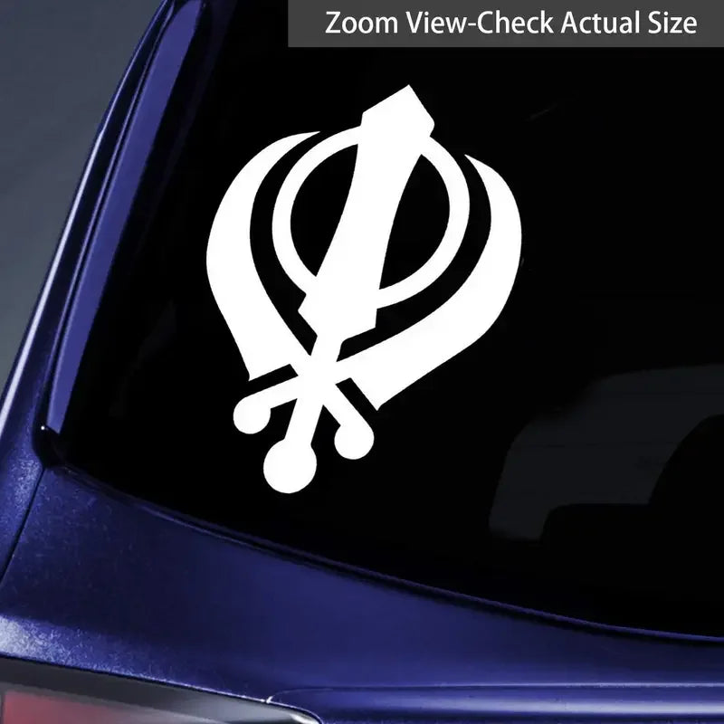 Personality Of The Sikh Symbol Vinyl Die Cut Bumper Car Stickers For T ...
