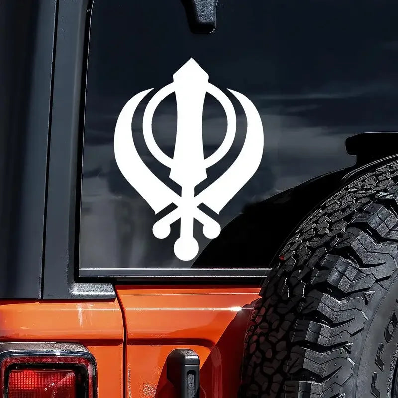 Personality Of The Sikh Symbol Vinyl Die Cut Bumper Car Stickers For T ...